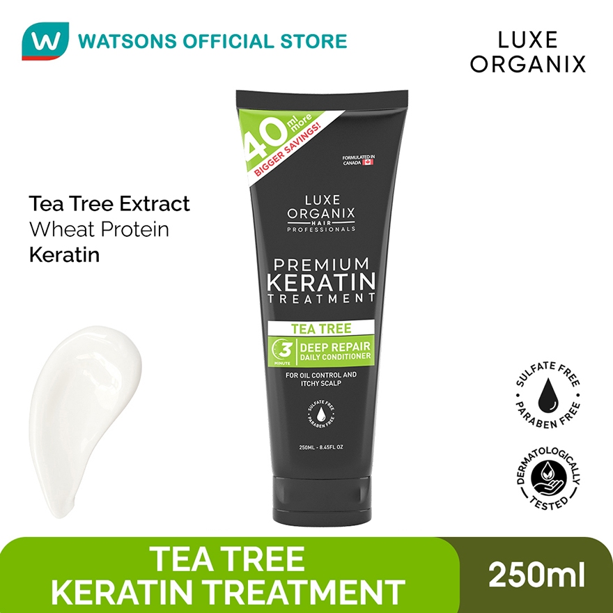 LUXE ORGANIX Premium Keratin Tea Tree Hair Conditioner 210ml | Shopee ...