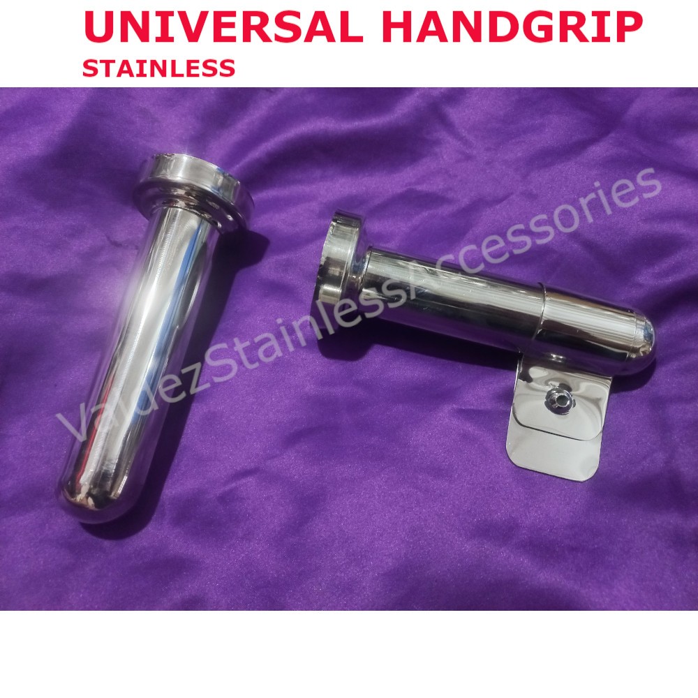 PLAIN, NEW STAINLESS HAND GRIP , UNIVERSAL , HANDLE GRIP, PLAIN , PAIR ...