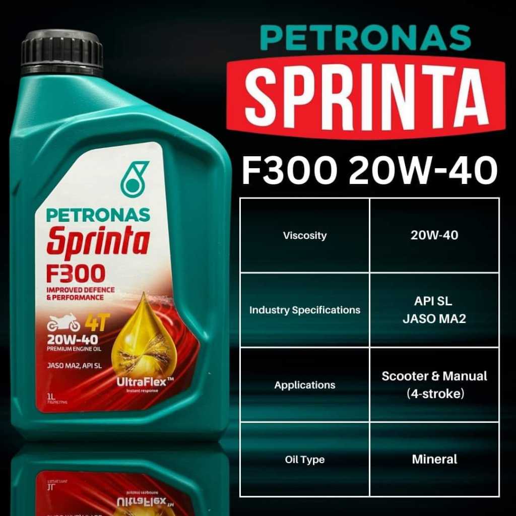 PETRONAS Sprinta F300 20W-40 Engine Oil ULTRAFLEX Technology Multi ...