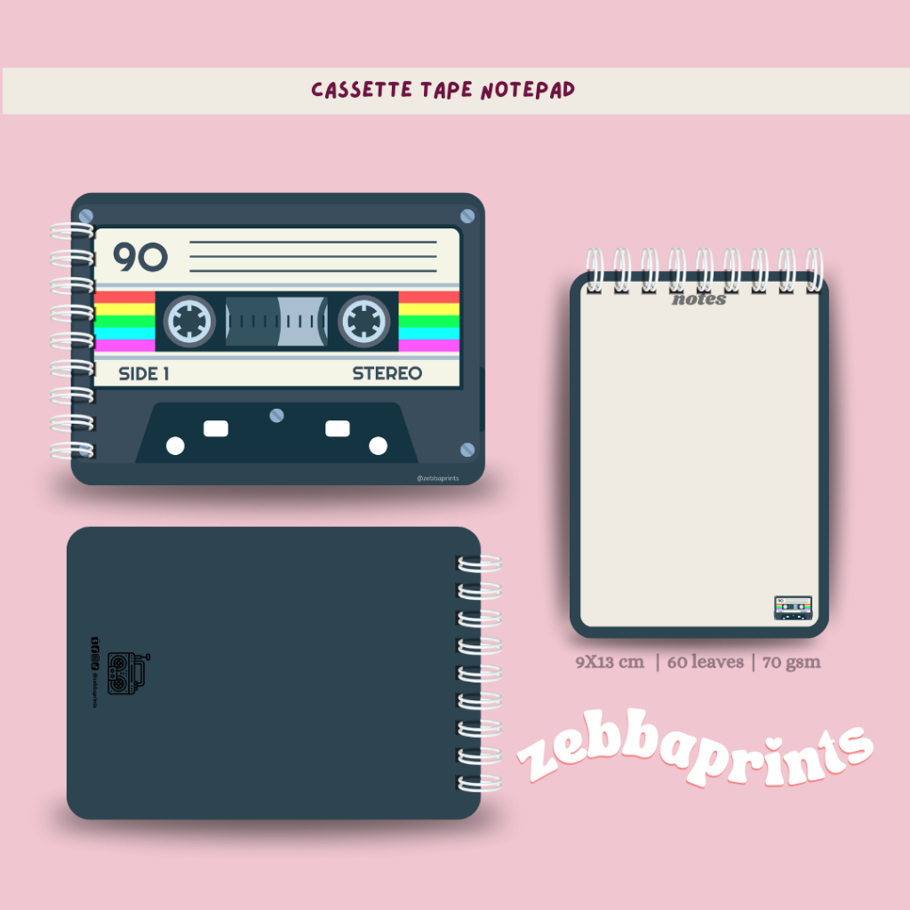 CASSETTE TAPE NOTEPAD VINTAGE VIBE (DOUBLE LOOP WIRE BOUND) | Shopee ...