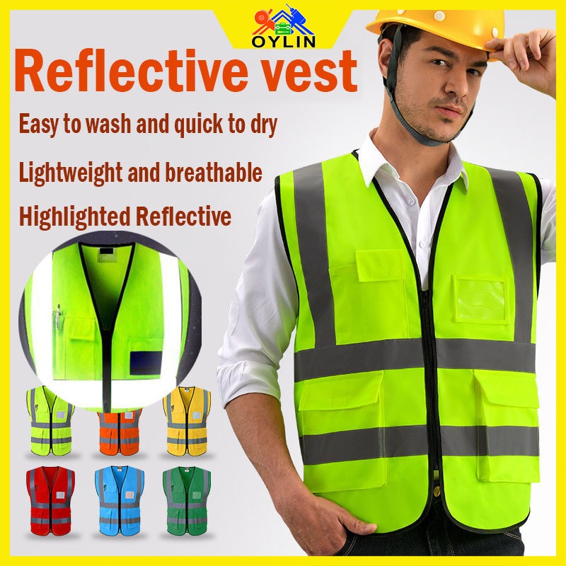 Safety Reflective Vest High Visibility Vest Traffic Warning Vest Night ...