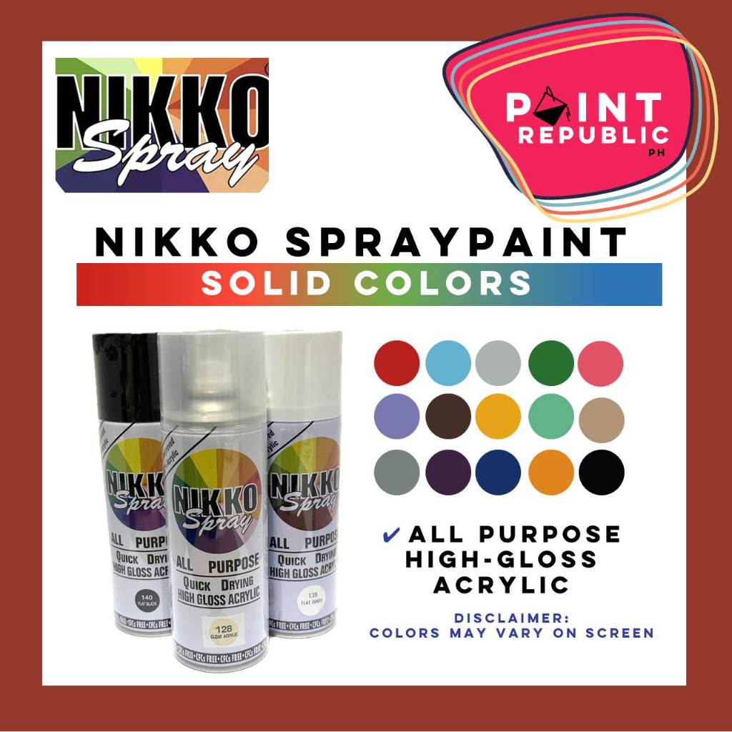 NIKKO SPRAY PAINT - SOLID COLORS - (All Purpose Quick Dry High-Gloss ...