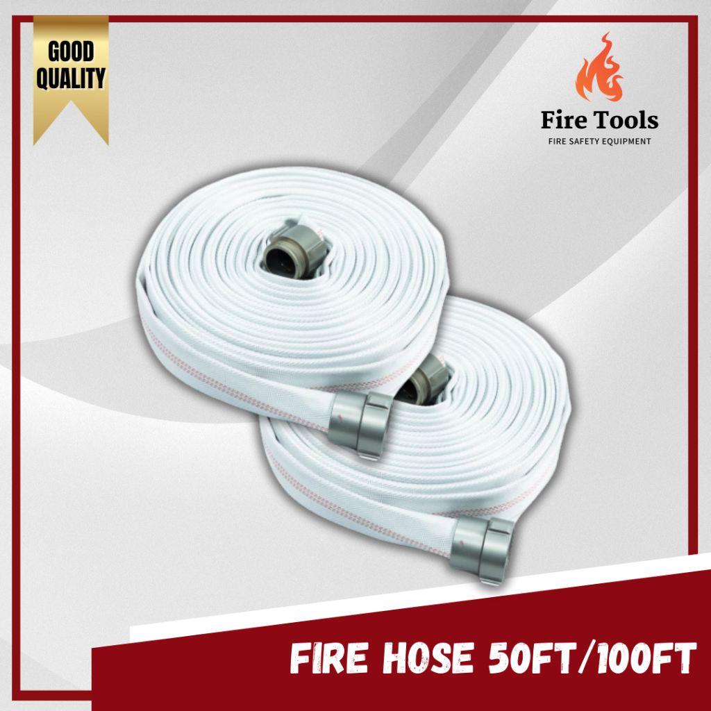 1 1/2 Fire Hose 50ft/100ft Single Jacket Alloy Coupling 50ft/100ft Double Jacket Hose | Shopee ...