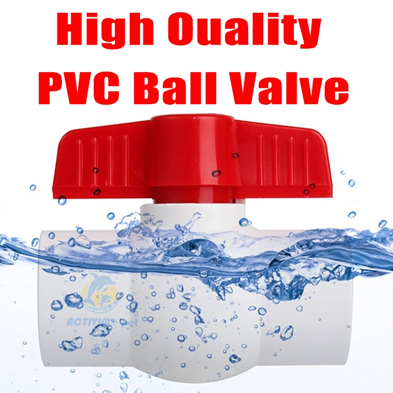 PVC white ball Valve Plain 1/2 3/4” Gate Valve Plastic Water Tank ...