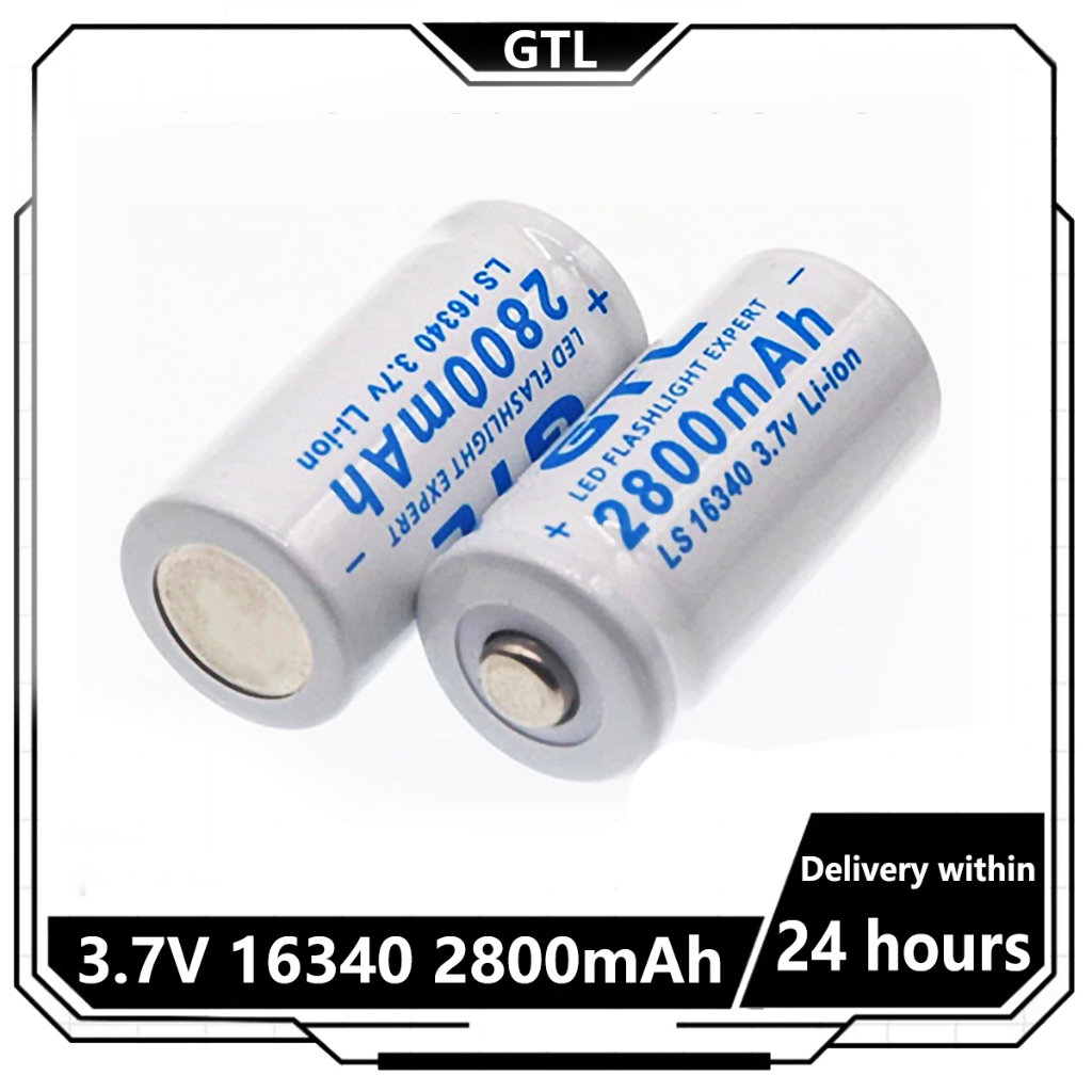 GTL3.7V 2800mAh Lithium Li-ion16340 Battery CR123A Rechargeable ...