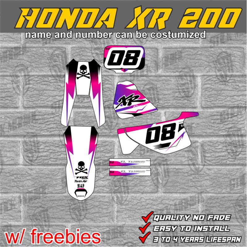 Honda XR 200 decals stickers, laminated | Shopee Philippines