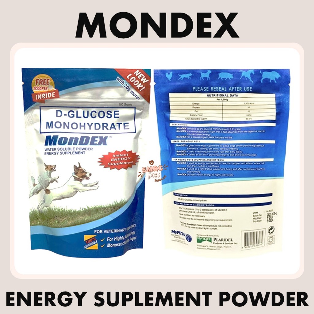 Mondex Energy Supplement Water Soluble Powder for Cats & Dogs 100g/340g ...