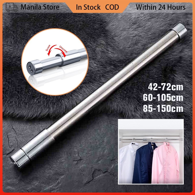 Wardrobe Telescopic Rod Stainless Steel Clothes Coat Hanging Rod Closet ...
