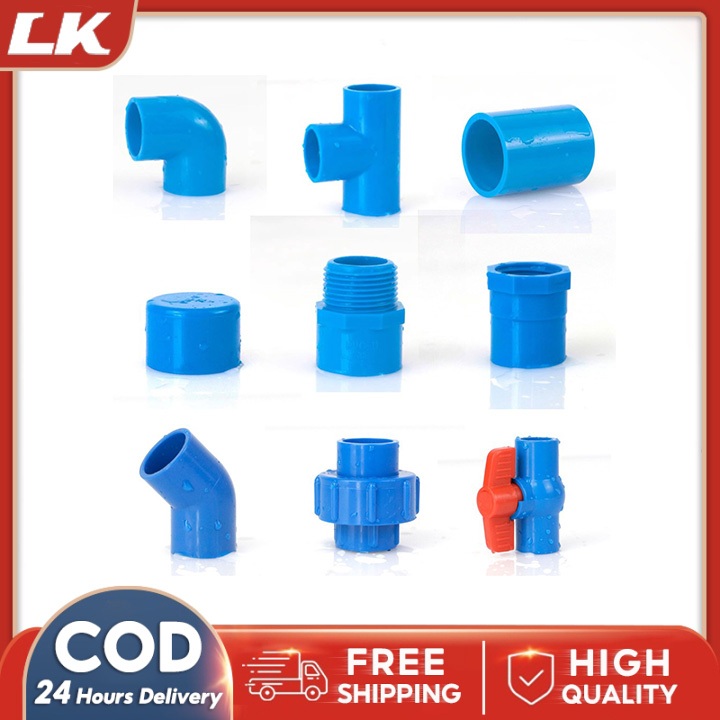 PVC Blue Fittings 1pcs Elbow Coupling Tee Male Adaptor Female Adaptor 1 ...