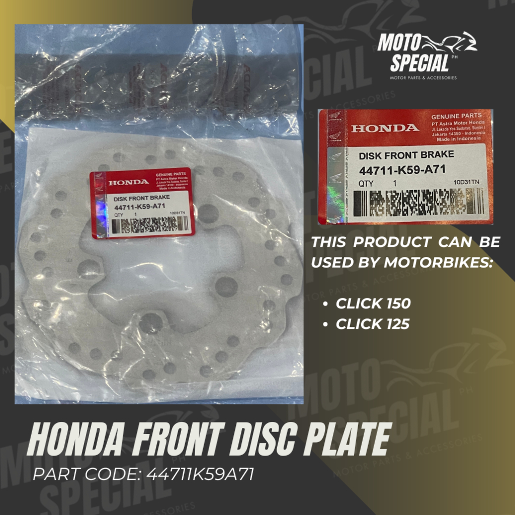 Honda Click 125 / Click 150 Front Disc Plate: 44711-K59-A71 | Shopee ...