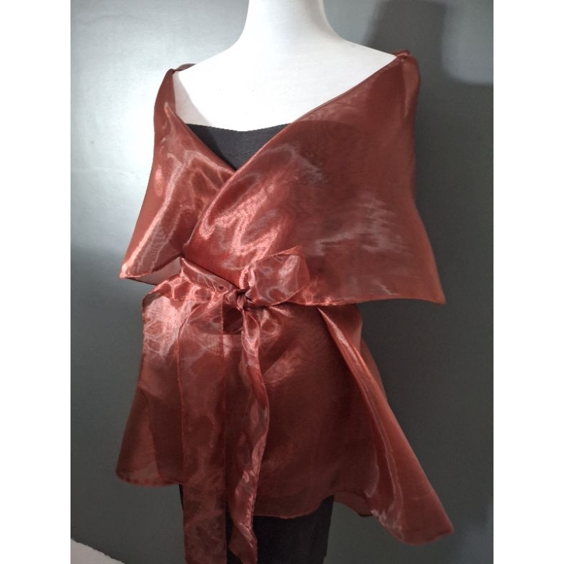 millys modern RUSTY PLAIN filipiniana wrap around alampay panuelo ...