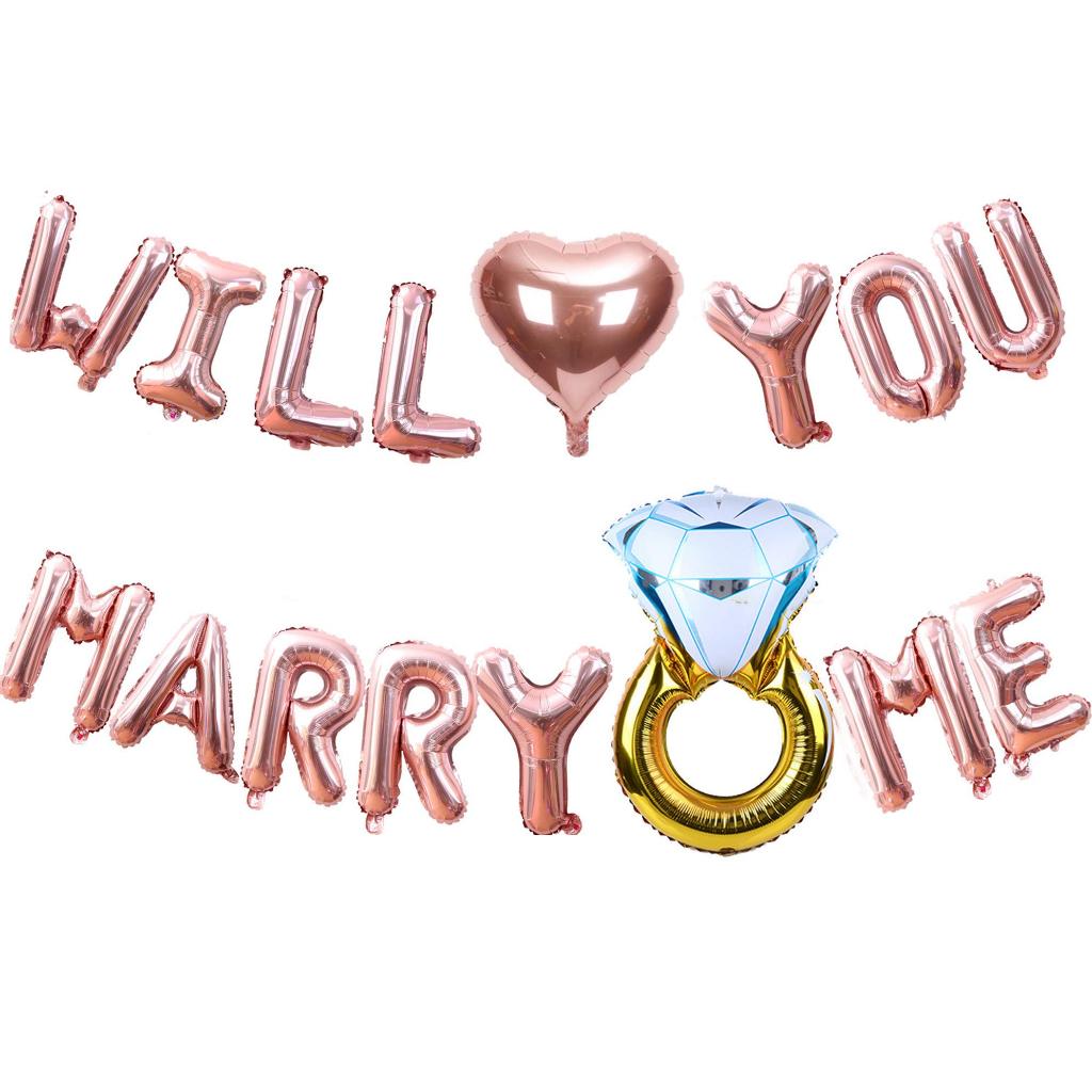 PT35 “WILL YOU MARRY ME” Wedding Proposal Letter Balloons – DIY Car ...