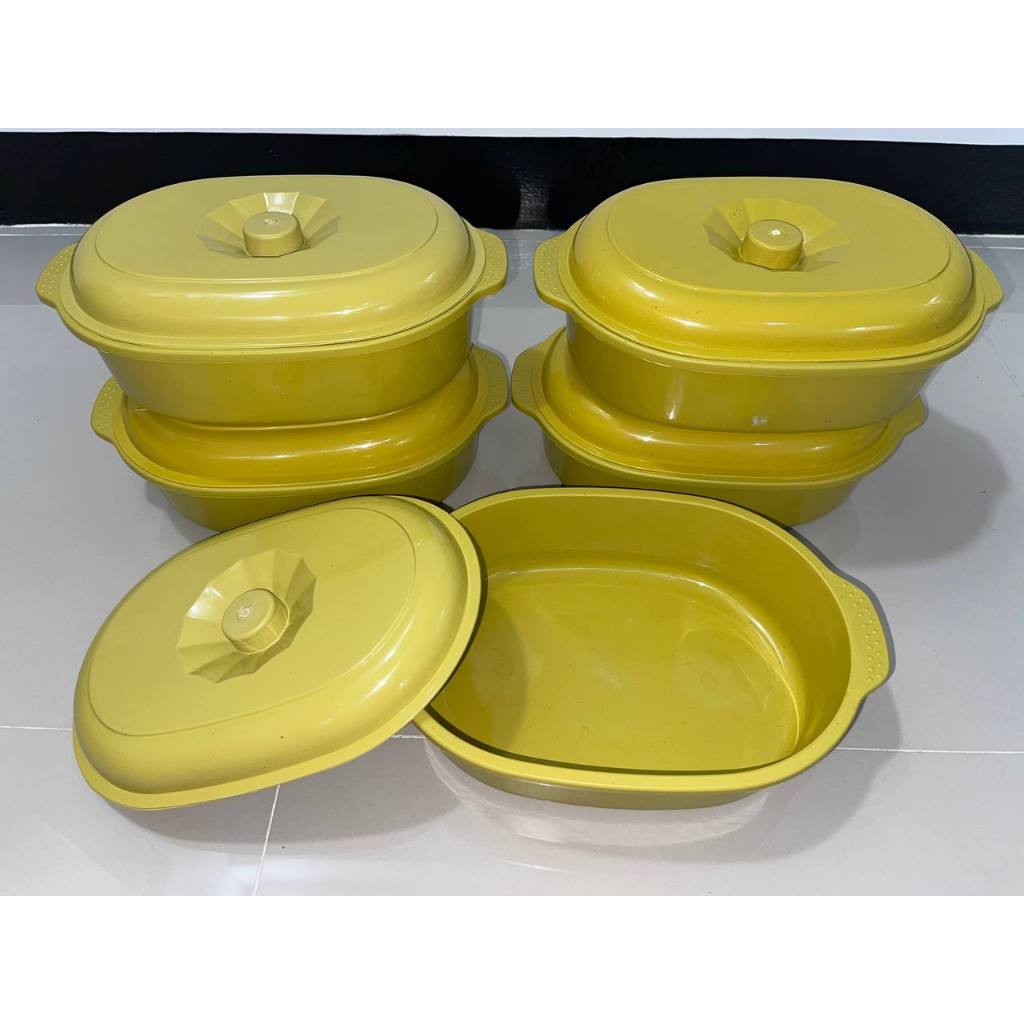 5 pieces tupperware / dish container with cover / 4L food storage ...