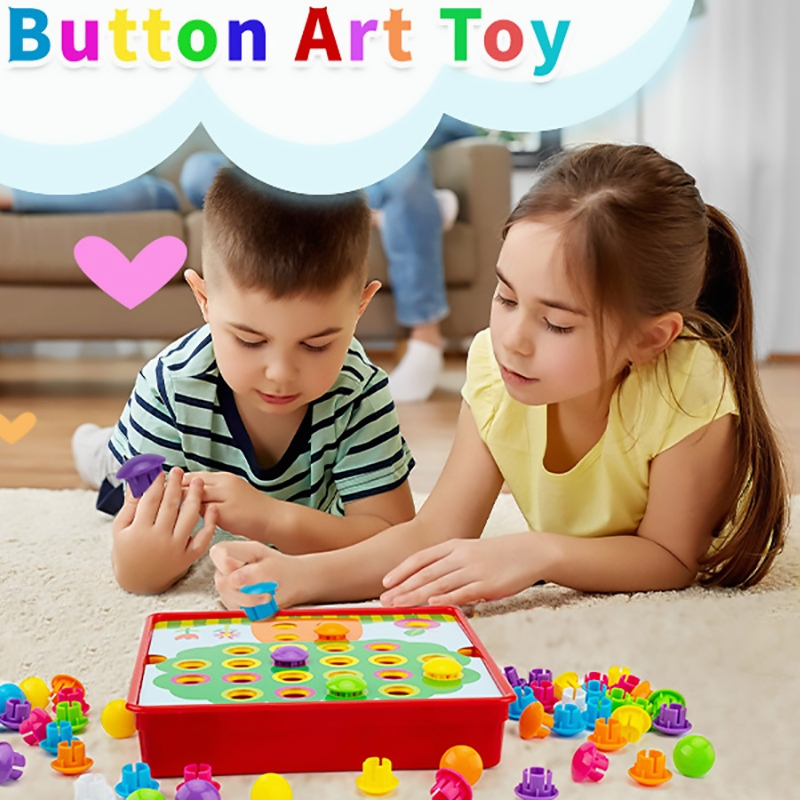 Colorful Button Nail Mushroom 3D Puzzles Picture Art Creative ...