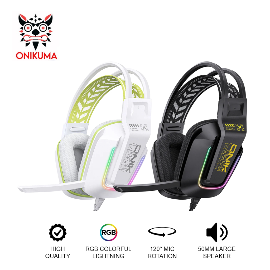 Onikuma X13 RGB Colorful Lighting USB Wired Gaming Headset Noise ...