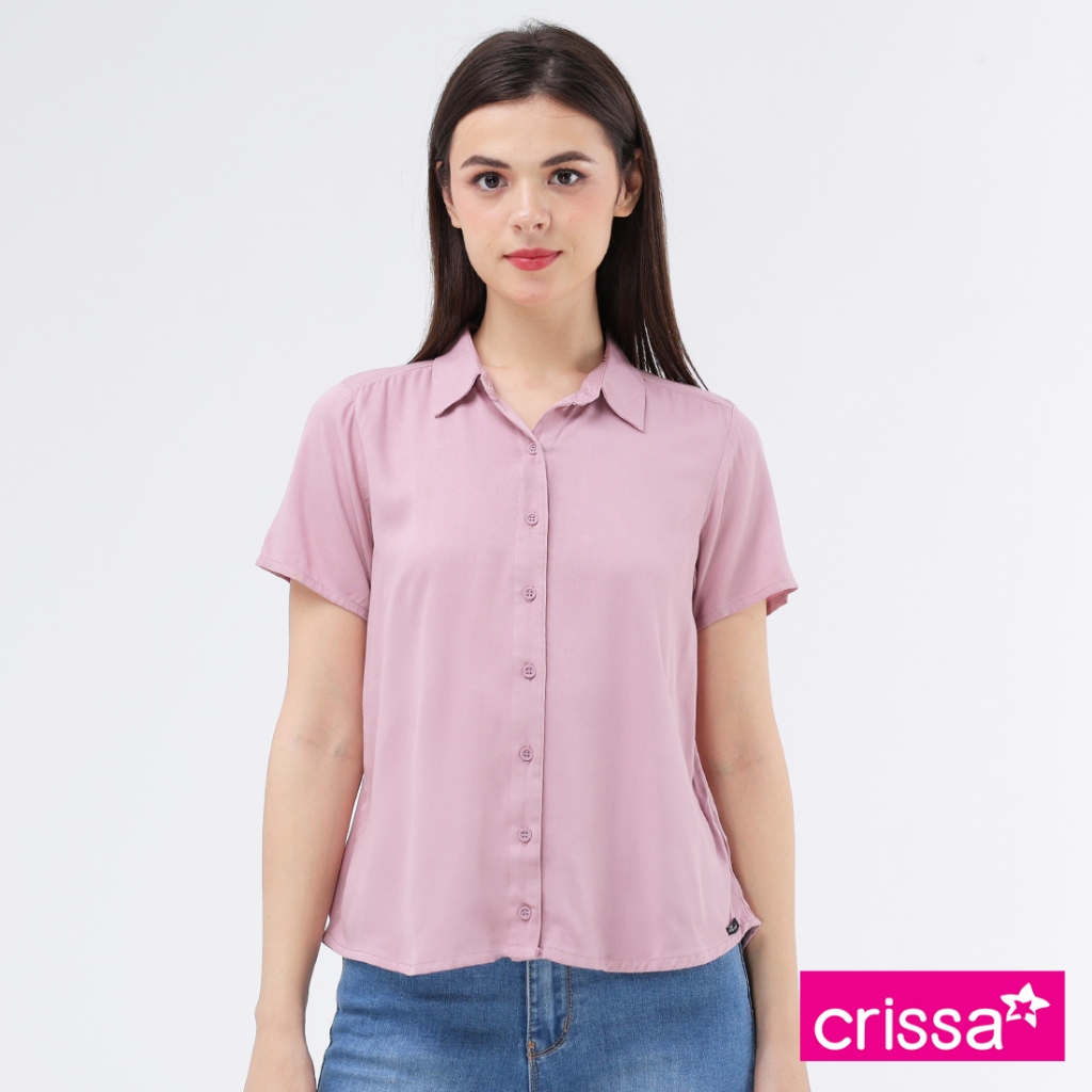 Crissa Single Twill Woven Short Sleeves Blouse CSFT25-0080 | Shopee ...