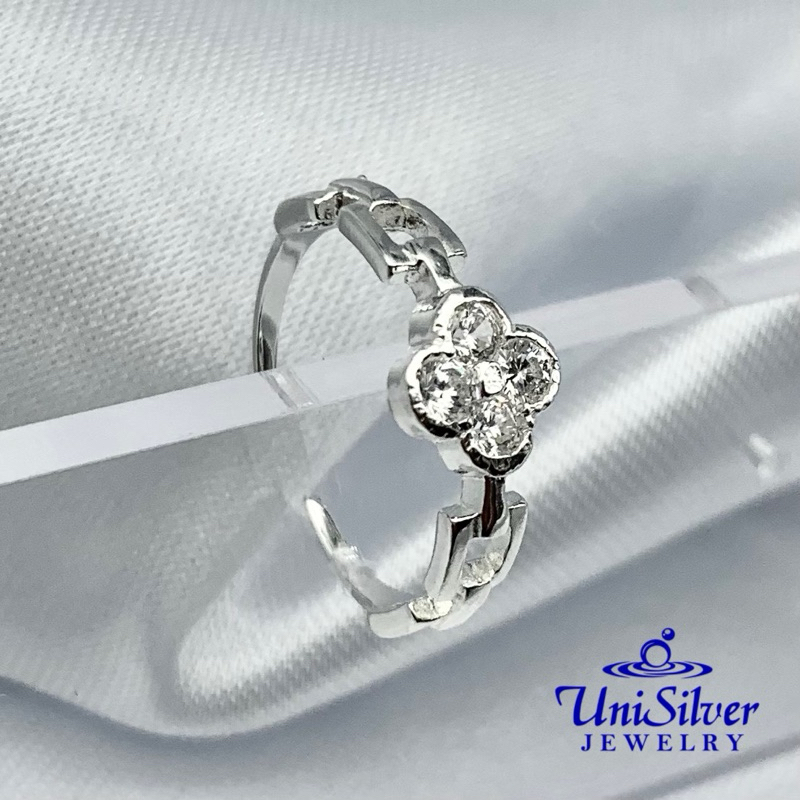 Unisilver 925 Sterling Silver Flower Open Ring (RS765-1001) | Shopee ...