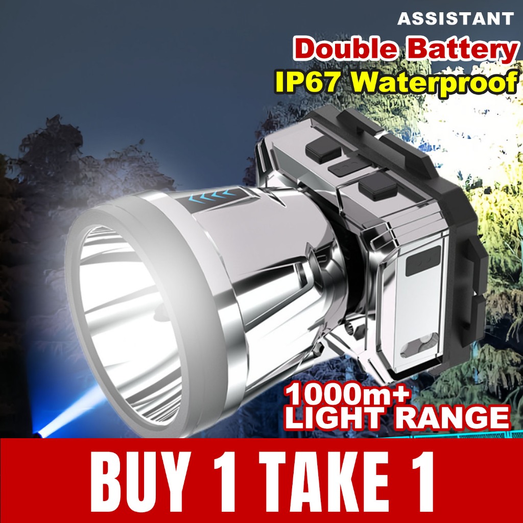 Headlamp Flashlight Rechargeable LED High-beam Waterproof High Power ...