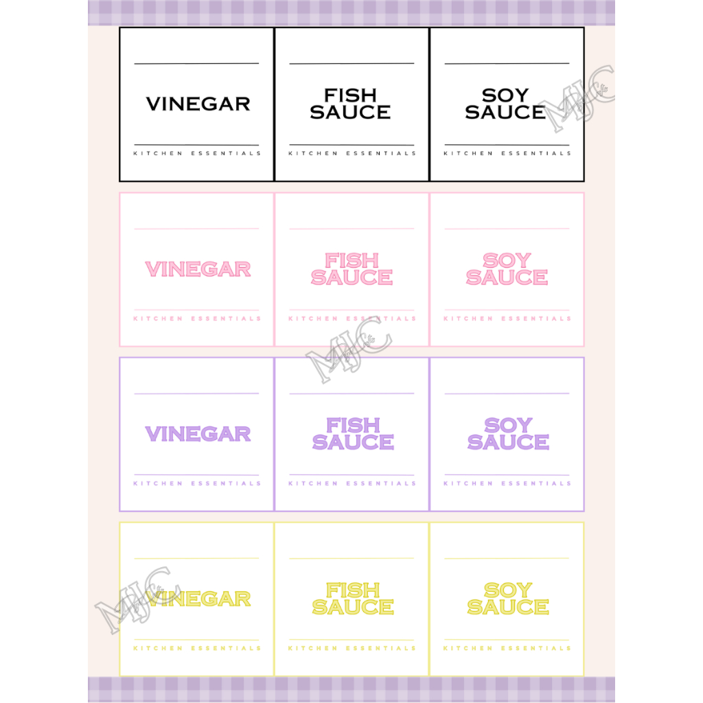 Customized Pantry Label Stickers [Waterproof Vinyl Stickers] | Shopee ...