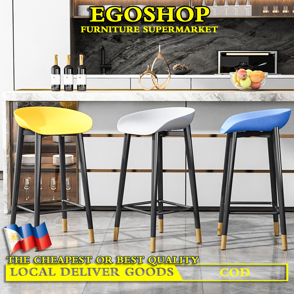 （COD）75CM Nordic high stool chair, modern coffee bar dining chair ...
