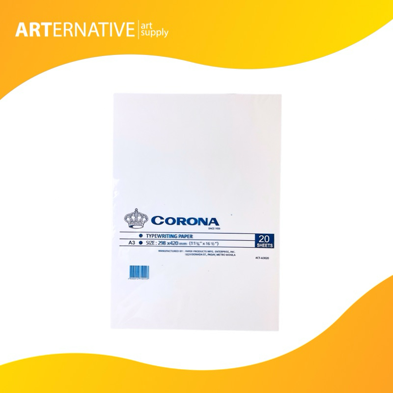 Corona A3 20 Sheets Typewriting Paper 11 3/4” x 16 1/2” | Shopee ...