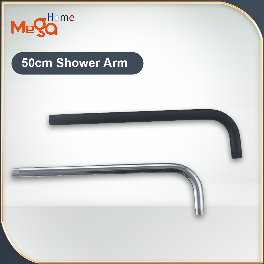 Stainless 40cm Wall Shower Head Extension Pipe Bathroom Showerhead ...