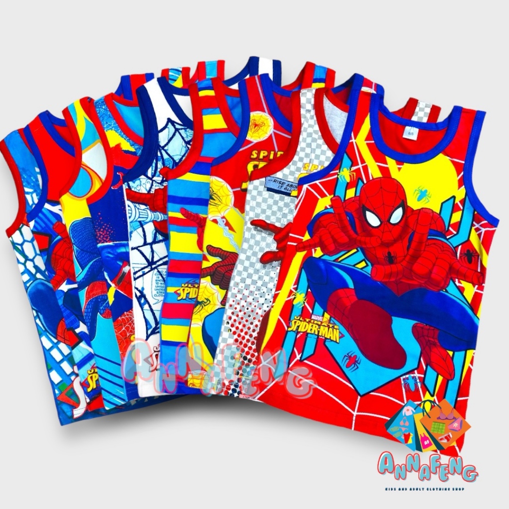 SPIDERMAN CHARACTER SANDO FOR KIDS SLEEVELESS BOYS TOPS BABY SPIDER-MAN ...