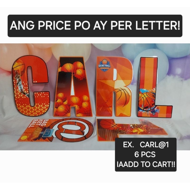 Letter Standee / Backdrop (basketball theme) | Shopee Philippines