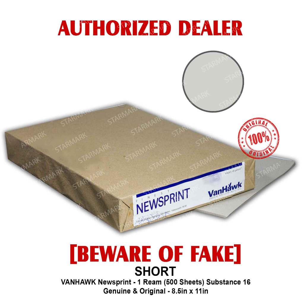 Van Hawk Newsprint Paper Papers SHORT 8.5x11in News Print Vanhawk ...