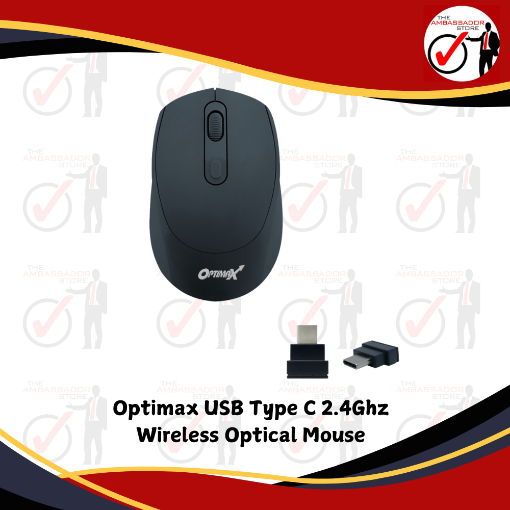 Optimax USB Type C 2.4Ghz Wireless Optical Mouse for Laptop PCs ...