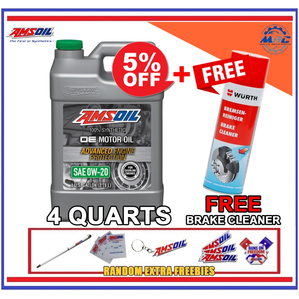 AMSOIL OE Motor Oil 0W-20 Fully Synthetic GASOLINE ENGINE oil 1 Quart ...