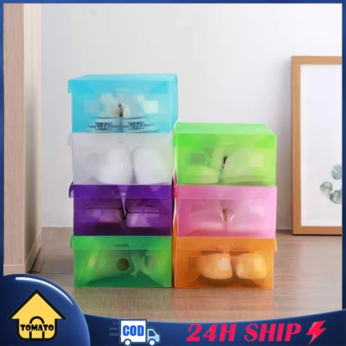 Candy Color Shoe Box Foldable Drawer Case Storage Organizer | Shopee ...