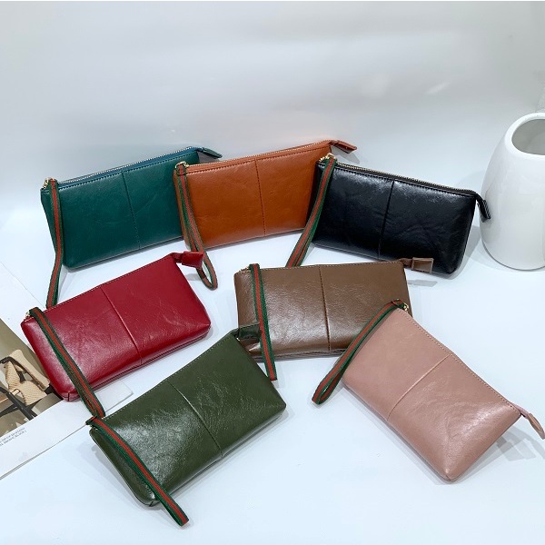 Long Wallet with Strap Women Clutch Purse Wallet with Card Slot Leather ...