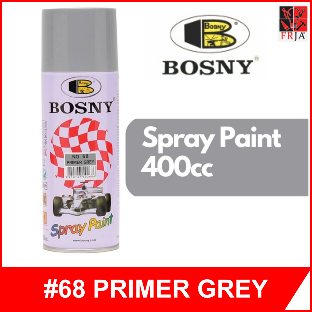 BOSNY #68 PRIMER GREY ORIGINAL ACRYLIC SPRAY PAINT 400CC | Shopee ...