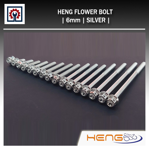 HENG FLOWER BOLT 6x10-6x110 | SILVER | FOR MOTORCYCLES | 1 PC | Shopee ...