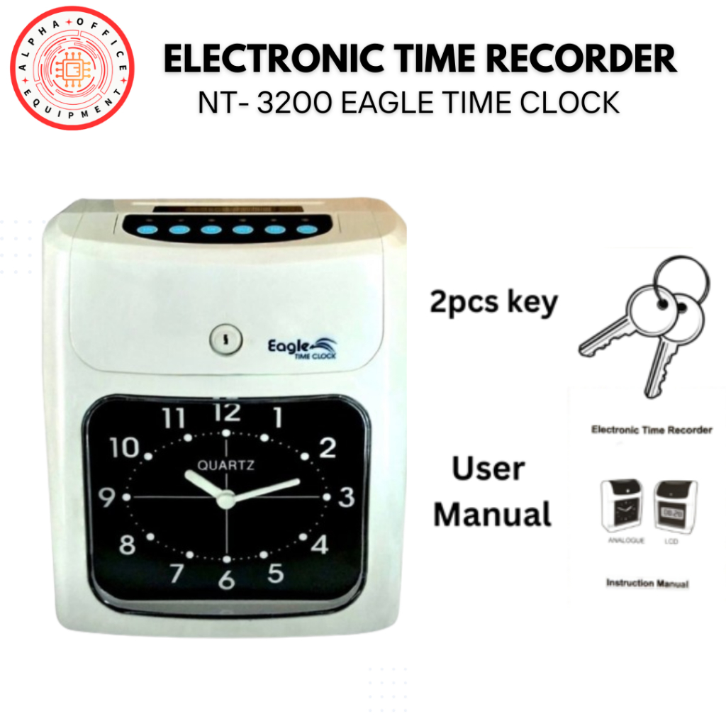 NT-3200 Electronic Time Recorder, Eagle Time Bundy Clock, Bundy Clock ...