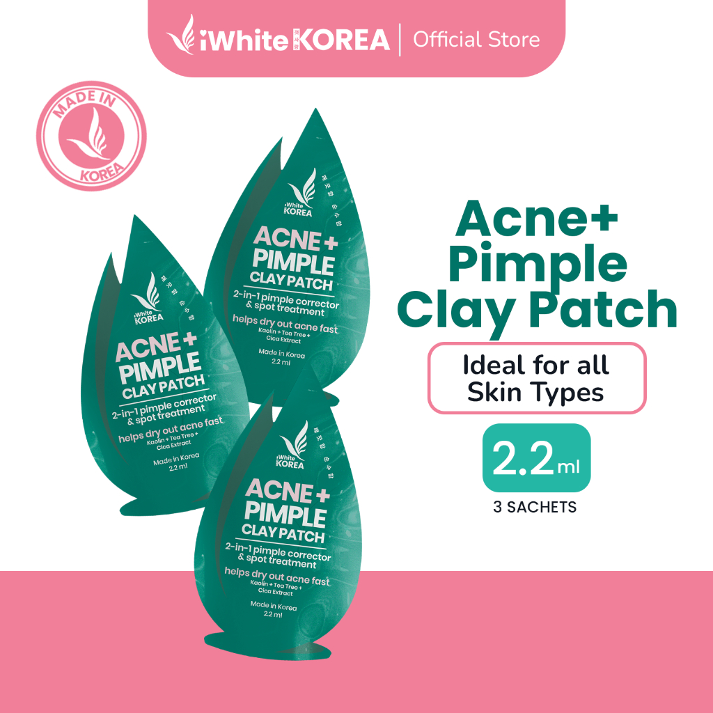 iWhite Korea Acne+ Pimple Clay Patch Sachet 2.2ml - (Bundle of 3 ...