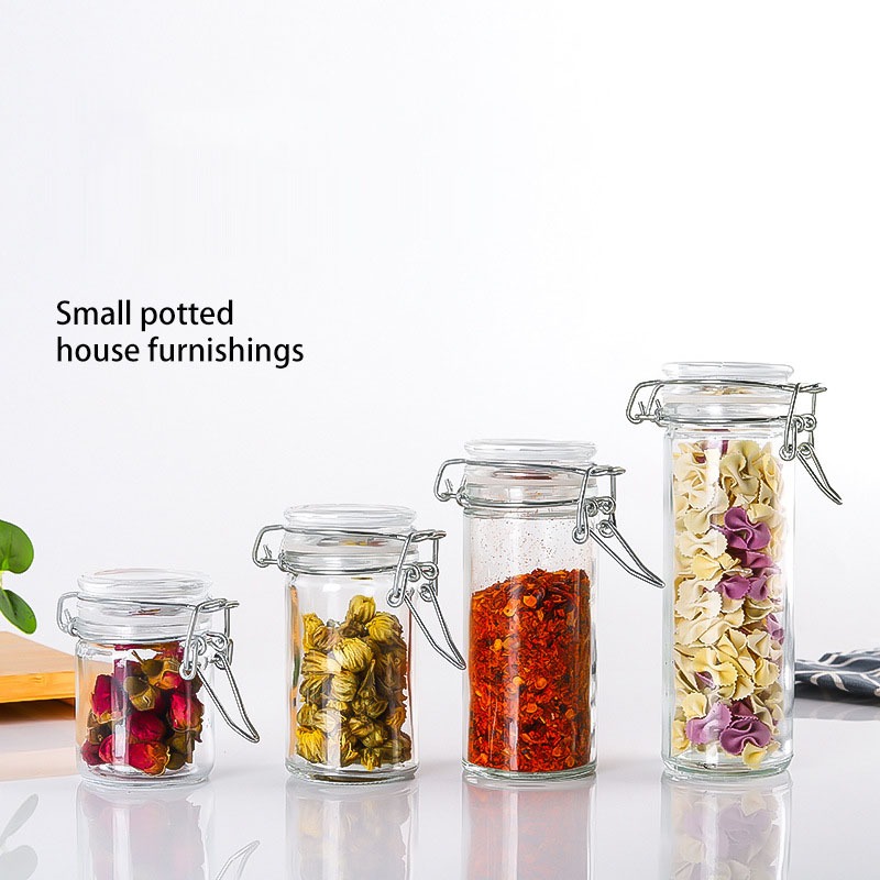 Kitchen Container Storage Dry Food Spice Jar with Airtight Locking Clip ...