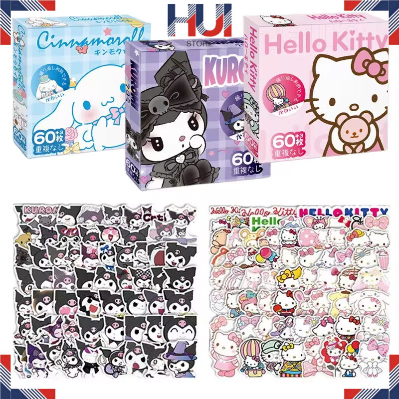 Cartoon Sanrio Handbook Sticker Set Cute Kuromi Cinnamoroll Waterproof