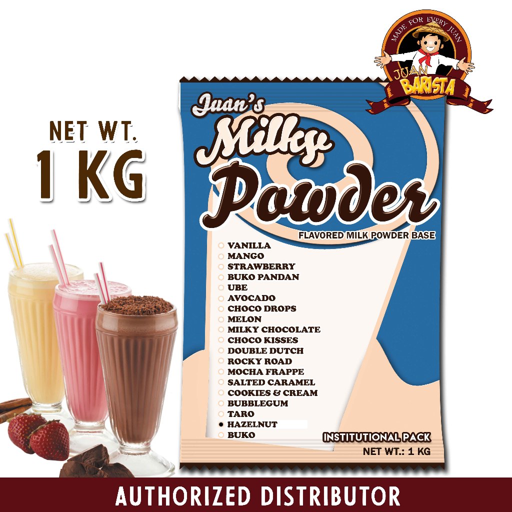 Juan Milky Powder Choco Hazelnut Flavor for Milk Shake, Milk Tea, and ...