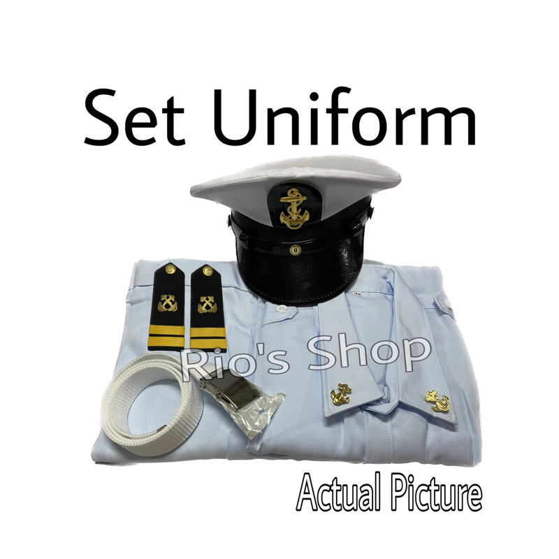 Set Marine Uniform with Polo,White Pants,Shoulder Board,Garrison Belt ...