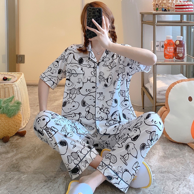 Korean pajama terno for woman cotton sleepwear for adult night home ...