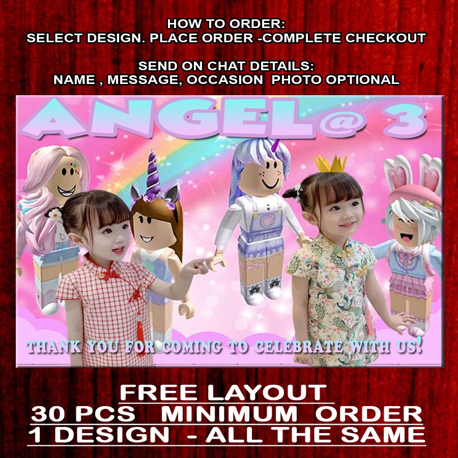 Personalized Ref Magnet Roblox theme Party Favor Pony Magnets Baptism ...