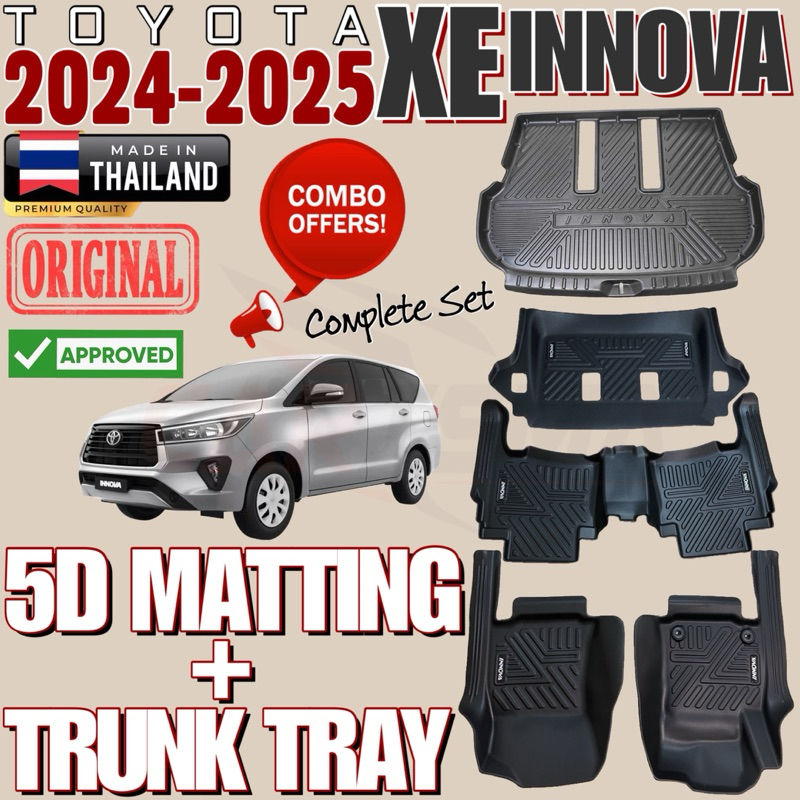 TOYOTA INNOVA XE 2024 2025 2026 PREMIUM 5D DEEP DISH MATTING + TRUNK ...