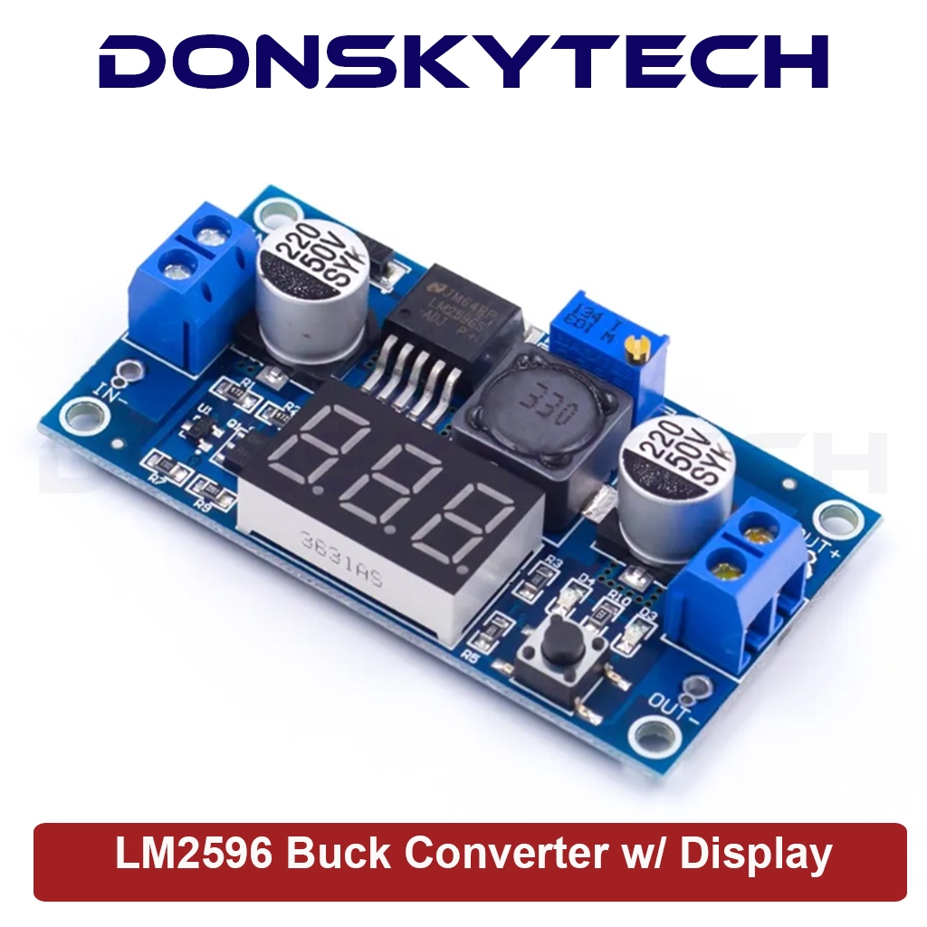 LM2596 Buck Converter LED Voltmeter Display DC-DC Step Down Adjustable Power Supply Module ...