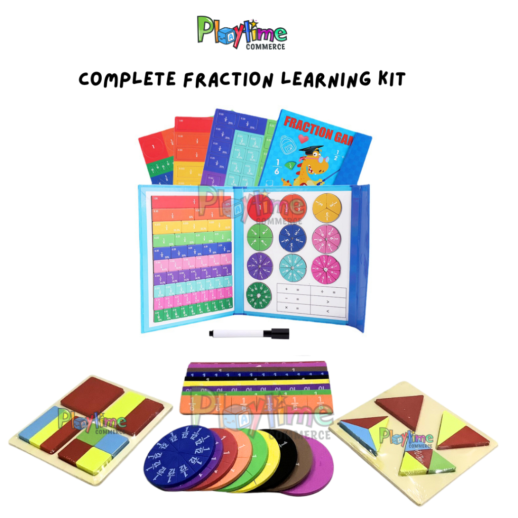 Andings Educational Magnetic Fraction Learning Kit Math Toys Shapes ...
