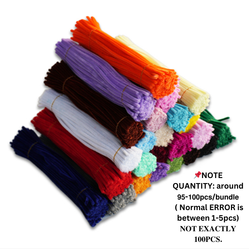 95-100PCS Colorful Fuzzy Wires Chenille Twisted Sticks Perfect for Diy ...
