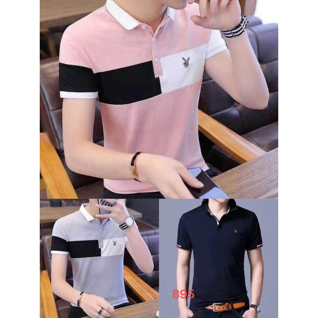 Korean style fashion cotton casual polo shirt for men | Shopee Philippines