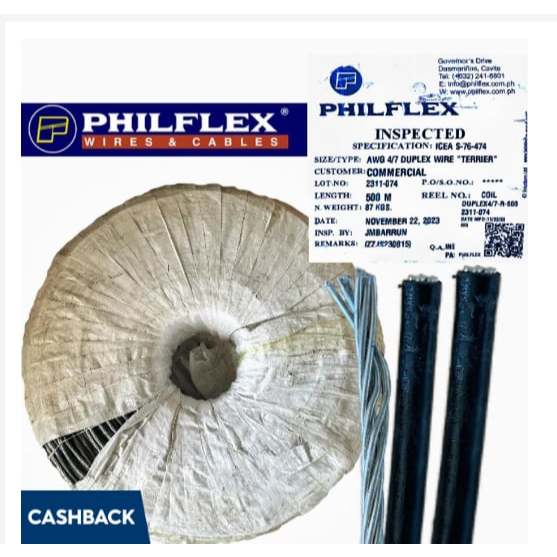 Locally Made PHILFLEX ACSR Service Drop Wire TRIPLEX AWG4/7 x PER 10 ...