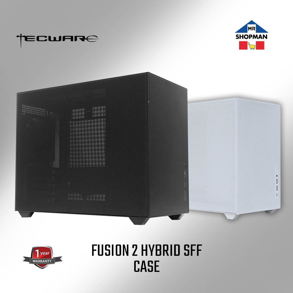 Tecware Fusion 2 Hybrid SFF BLACK / WHITE MATX / ITX / w/ Tempered ...